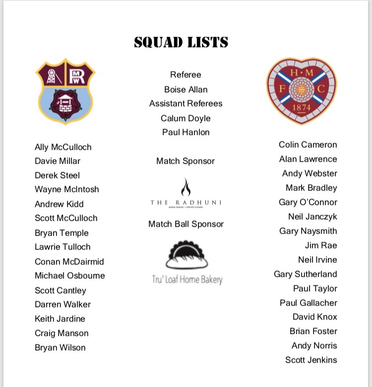 Hearts of Midlothian FC Legends vs Whitehill Welfare FC Legends - The ...