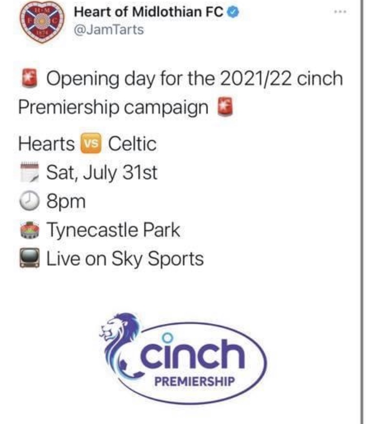 SPFL Fixtures announced ( updated ) - The Terrace - Jambos Kickback