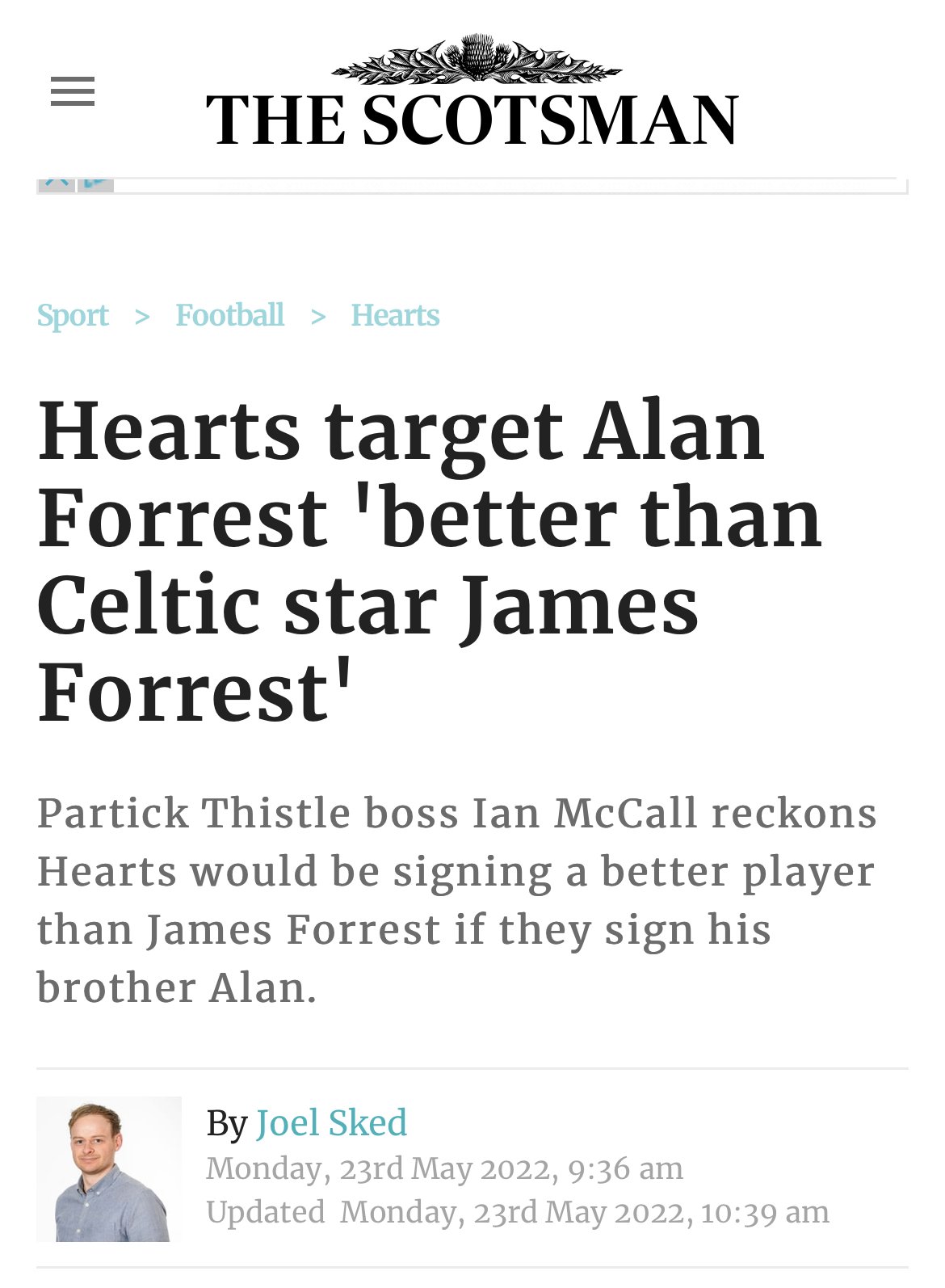 Alan Forrest - The Terrace - Jambos Kickback