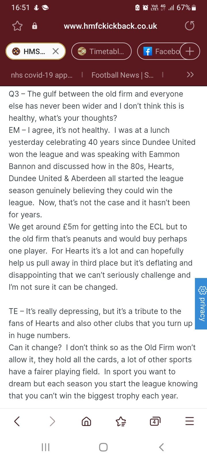 HMSA Meeting with Ewan Murray & Tom English - The Terrace - Jambos Kickback
