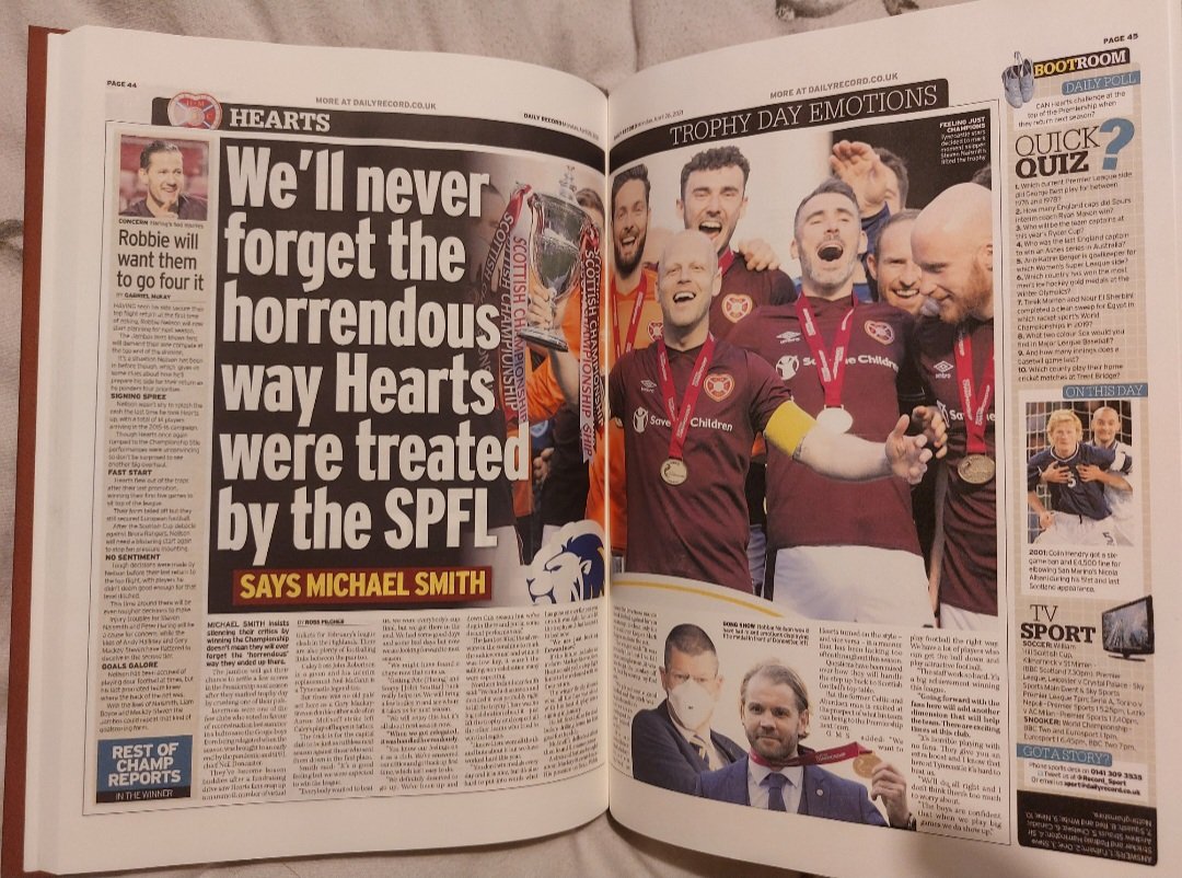 HMFC Newspaper Headline History Book - The Terrace - Jambos Kickback