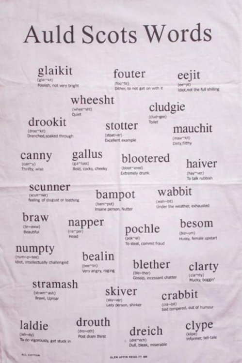 Scots Language - Gaelic - Scots - Dialects - Page 2 - The Shed - Jambos ...