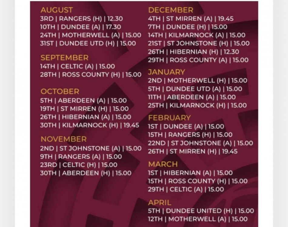 Next seasons fixtures now released ( updated ) - Page 2 - The Terrace ...