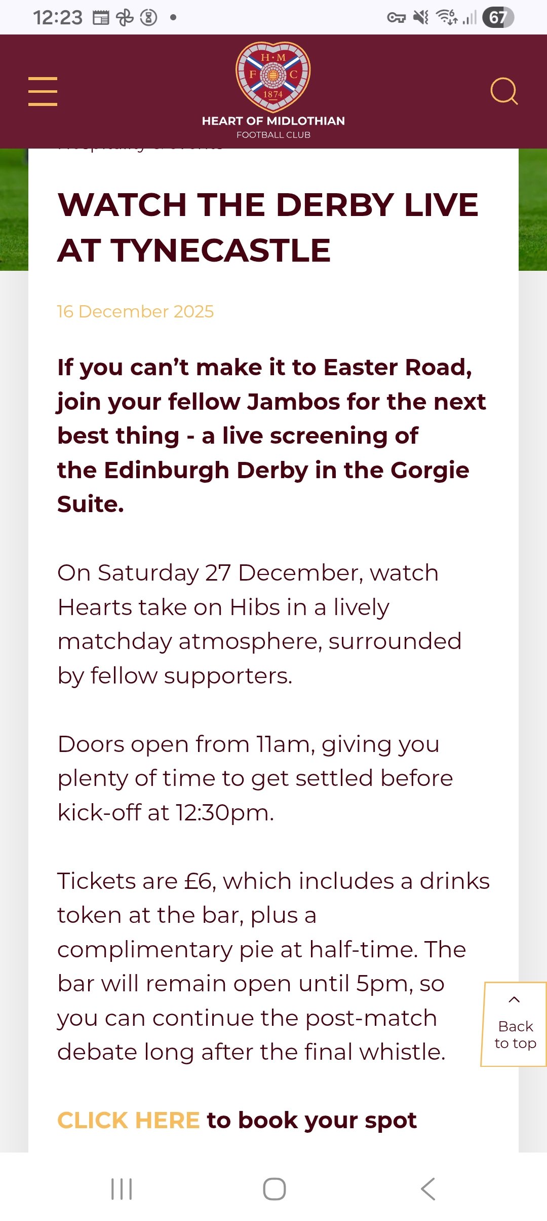 Gorgie Suite for the derby. - The Terrace - Jambos Kickback