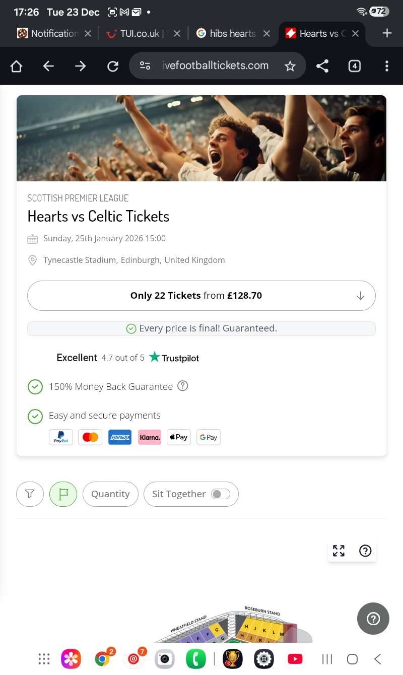 Online company selling tickets for our game with Falkirk in February ...